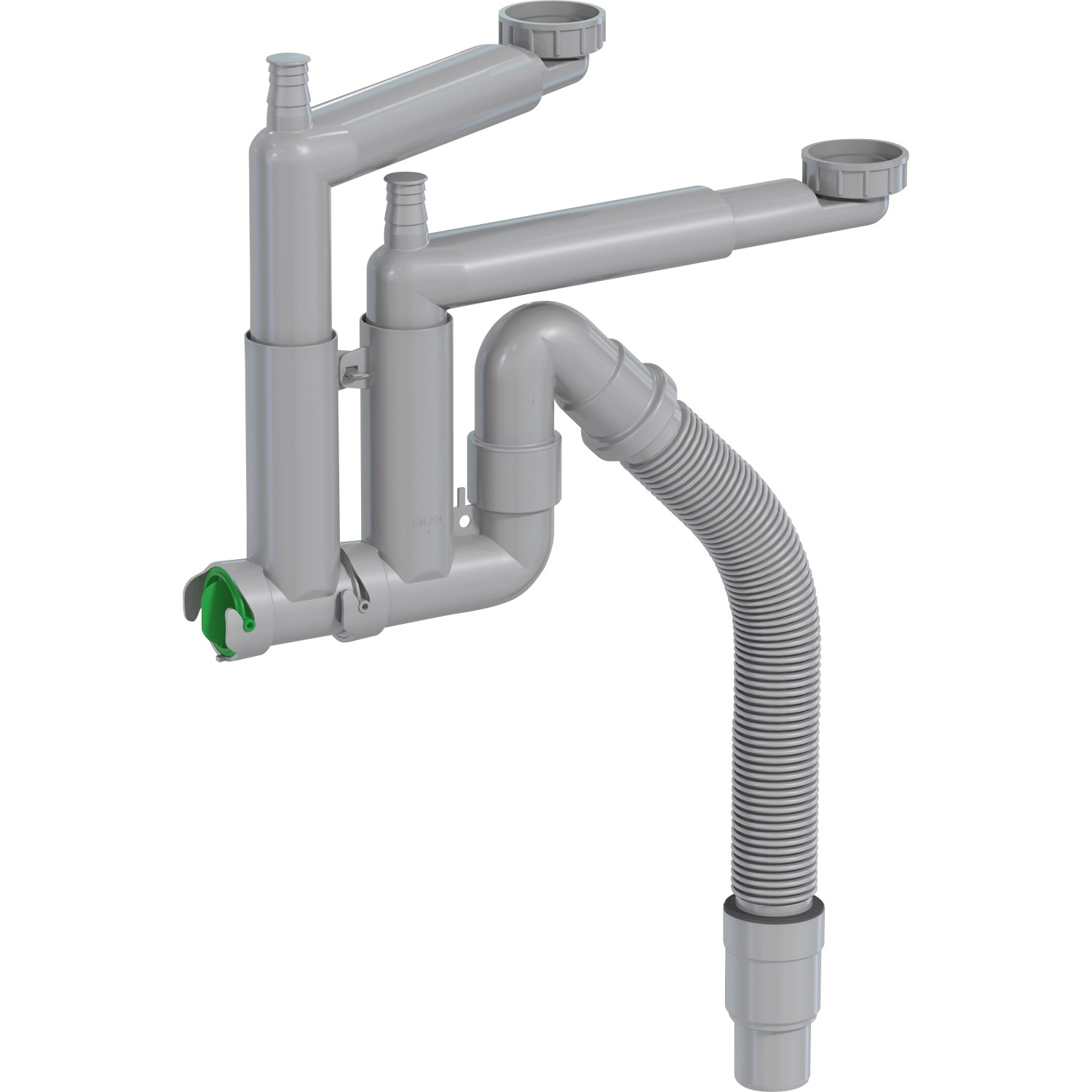 Prevex Drezový sifón Smartloc pre 2 vaničky, 1 1/2", pr. 40/50 mm ...