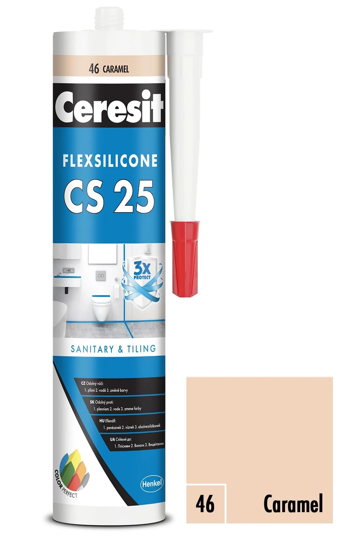 CERESIT CS 25 Sanitárny silikón 46 Caramel 280 ml