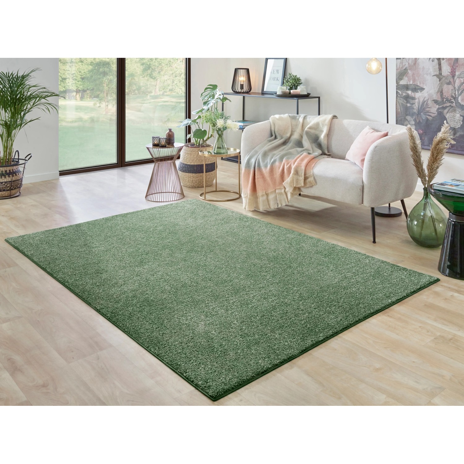 KNUTZEN WOHNEN Koberec s krátkym vlasom Vital trávovo zelený 115 x 170 ...