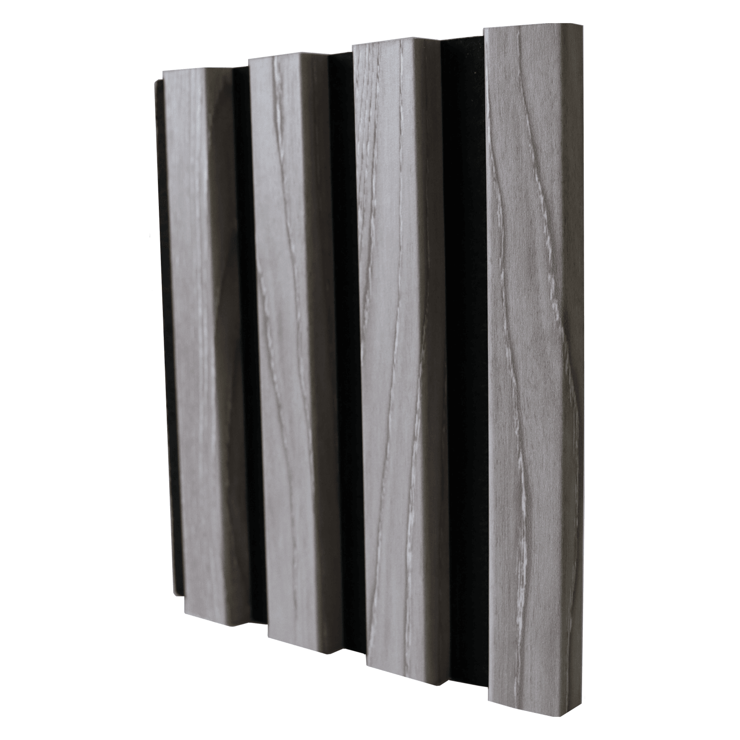 Dizajnový panel na čiernej plsti s lamelami z MDF, dub sivý, 260 x 42 ...
