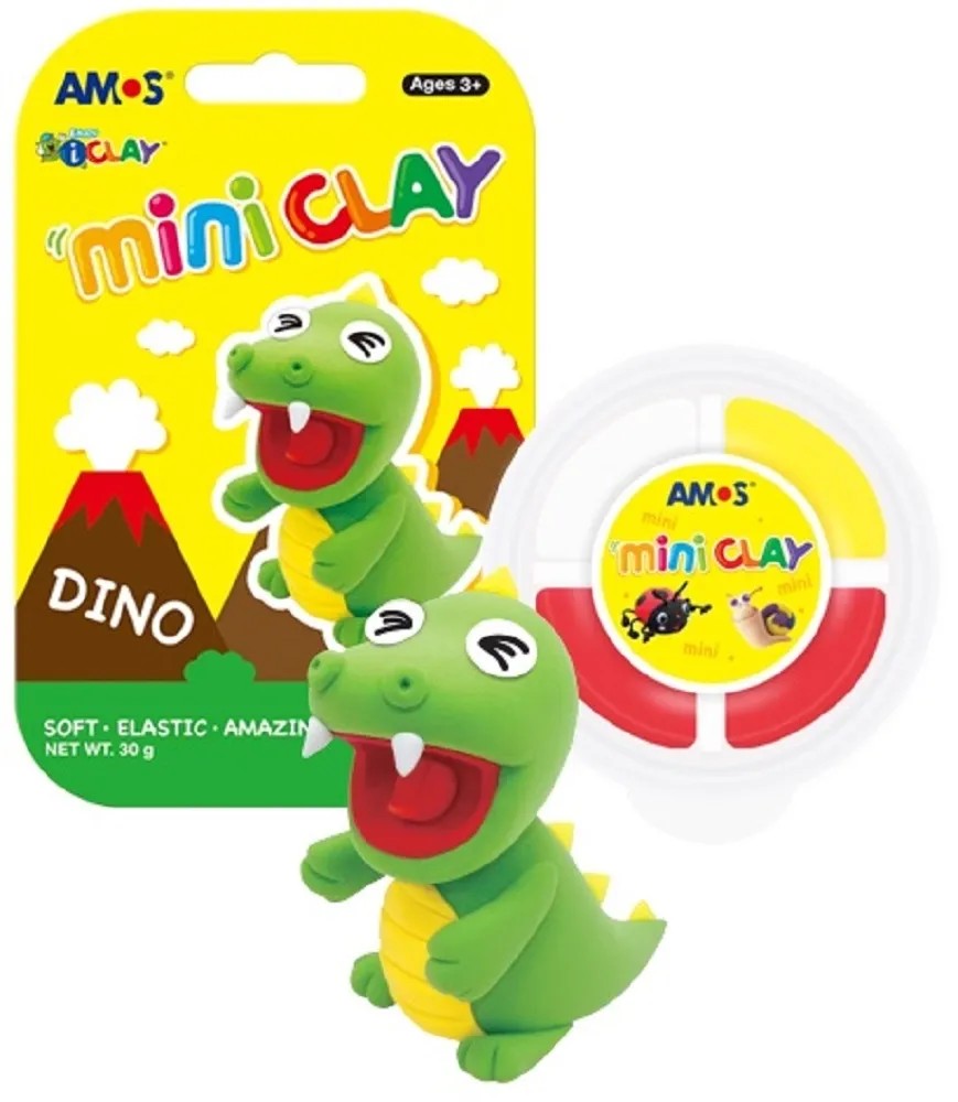 I-Clay Modelovacia hmota Mini Clay, Dino, 4 x 7,5 g
