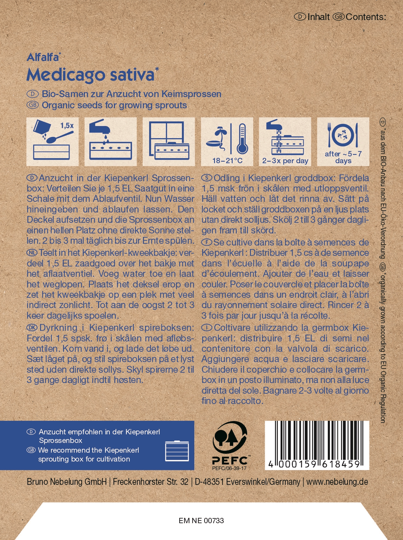 Kielpenkerl Výhonky BIO Lucerna siata nakúpiť v OBI