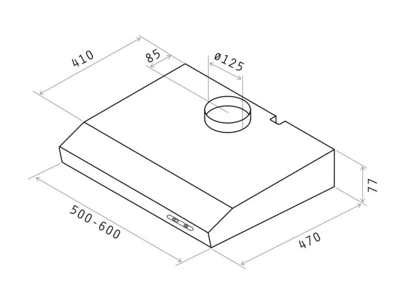 Elica Podvesný digestor Verve IX/F/60, nerezový, 7,7 x 60 x 47 cm ...