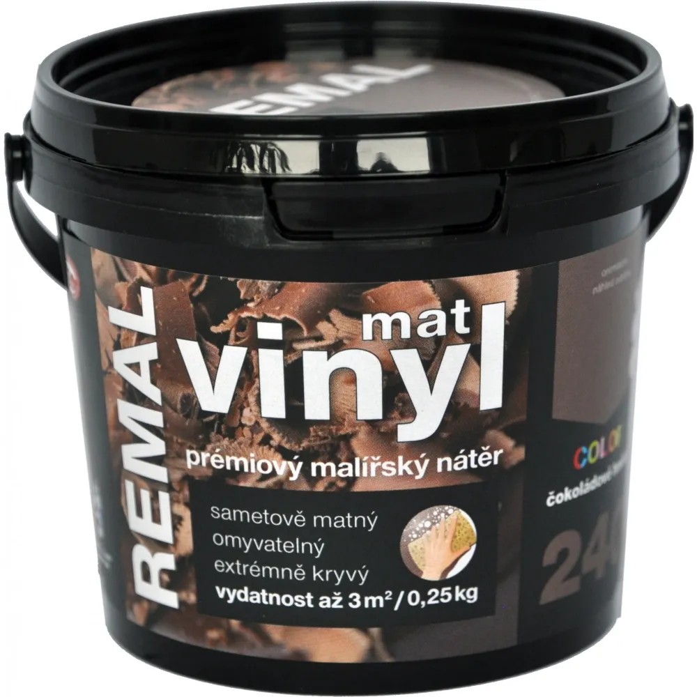 REMAL Vinyl COLOR Mat Prémiový maliarsky náter 240 čokoládovo hnedá 250 ...