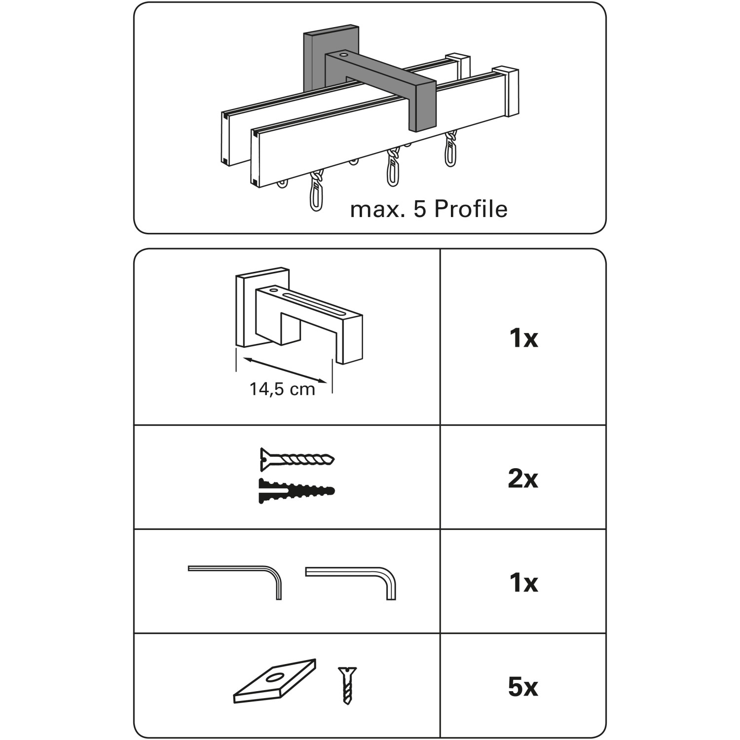 Gardinia Multi nosník pre Gardinia Luxor obdĺžnikový tvar kefovaná oceľ ...