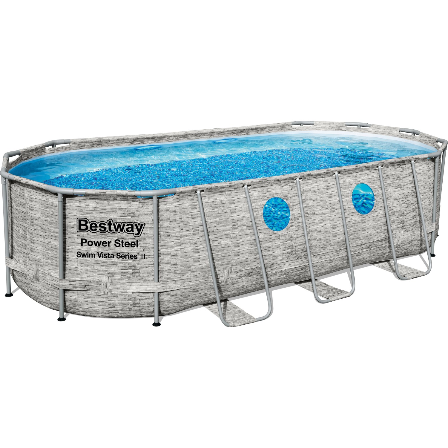 Bestway Bazén Power Steel Vista II, vzhľad kameňa, 549 x 274 x 122 cm