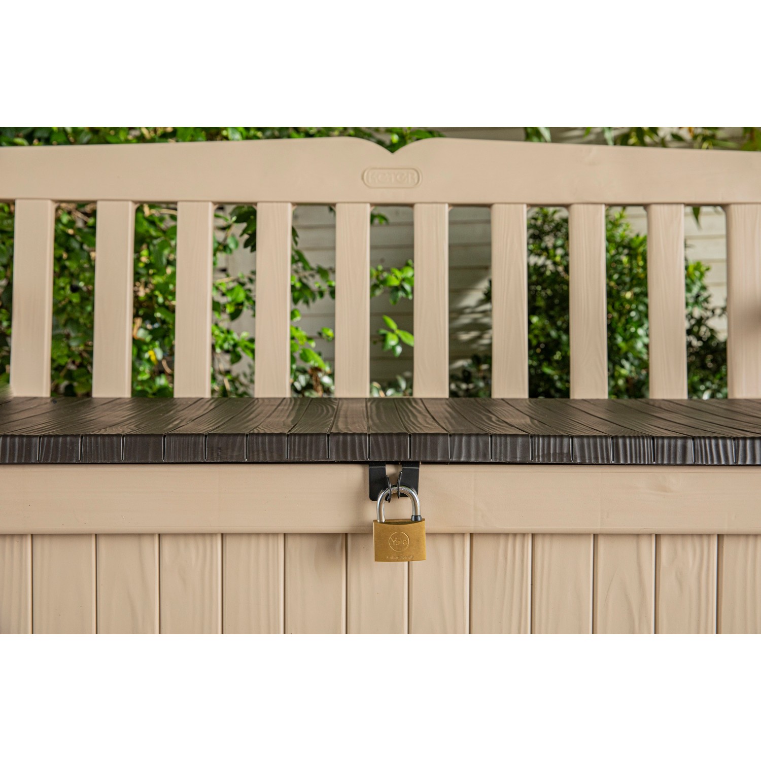 Keter Záhradný úložný box/lavica Eden, béžová/hnedá, 140 x 60 x 84 cm ...