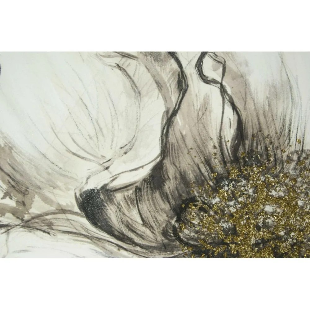 FALC Maľovaný obraz biely kvet, 100 x 100 cm