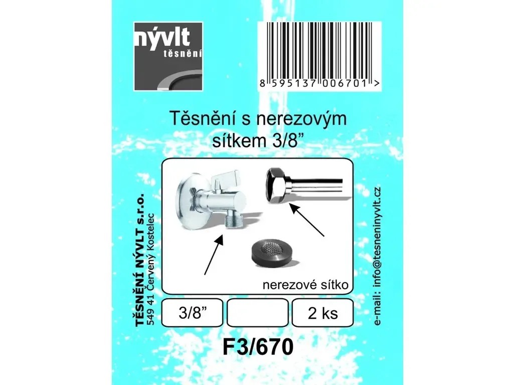 Tesnenie Nývlt Tesnenie prevlečnej matice 3/8" s nerezovým sitkom, 2 ks ...