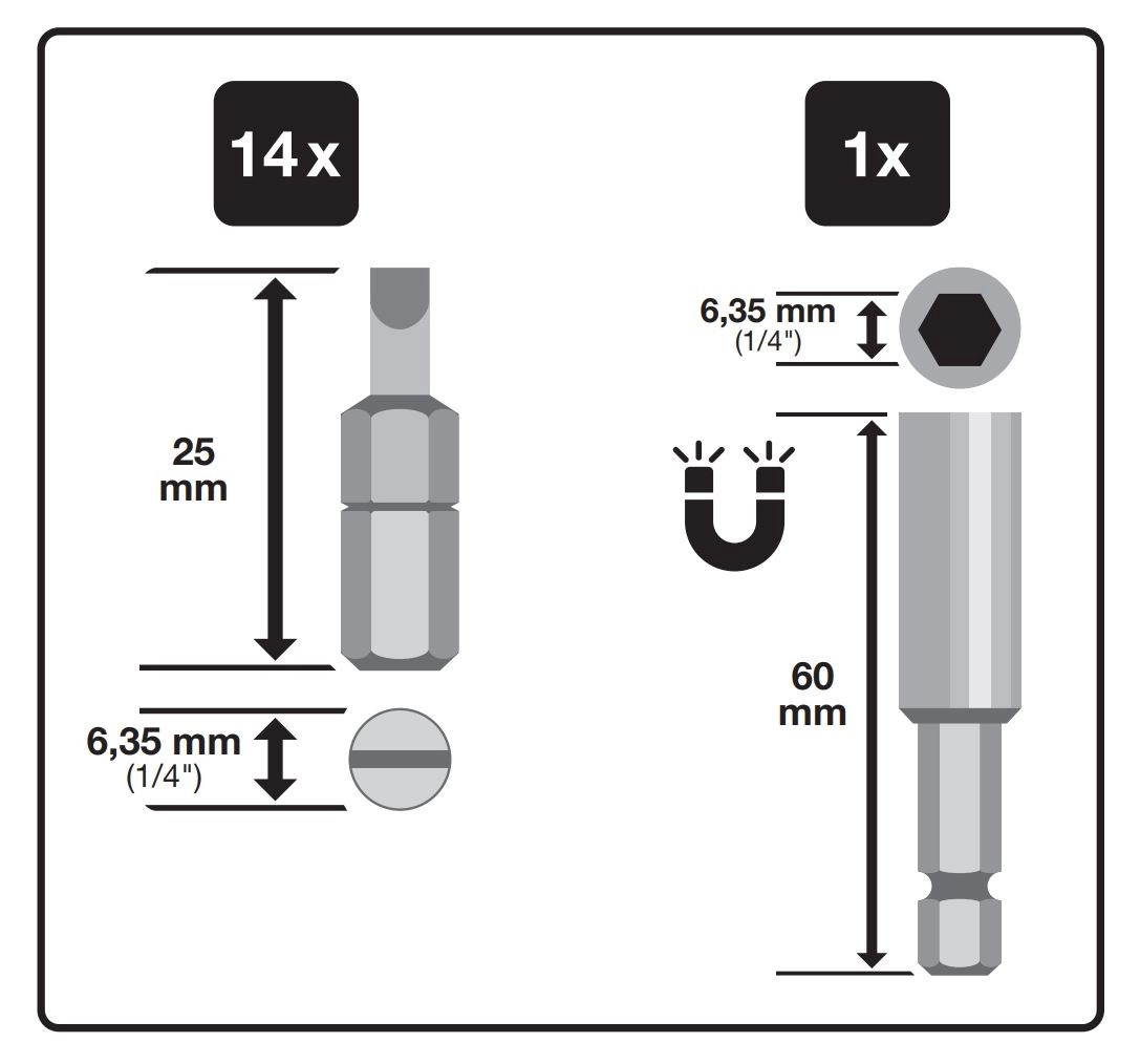 LUX-TOOLS Súprava bitov Basic, 15dielna nakúpiť v OBI