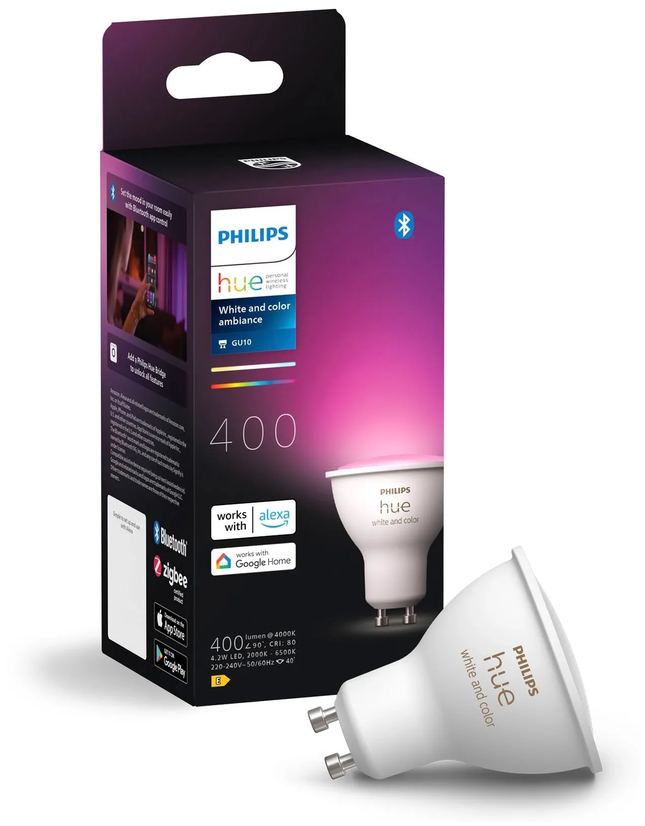 Philips Hue Smart žiarovka White&Color Ambiance GU10 4,2 W 2000-6500K 400lm