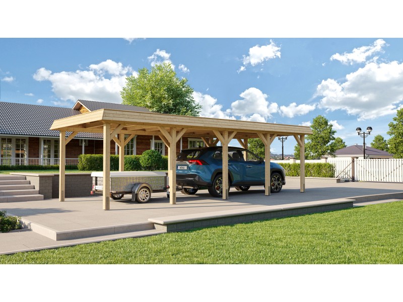 Weka Prístrešok na jedno auto 615 veľ. 2, plochá strecha, 294 x 784 cm ...