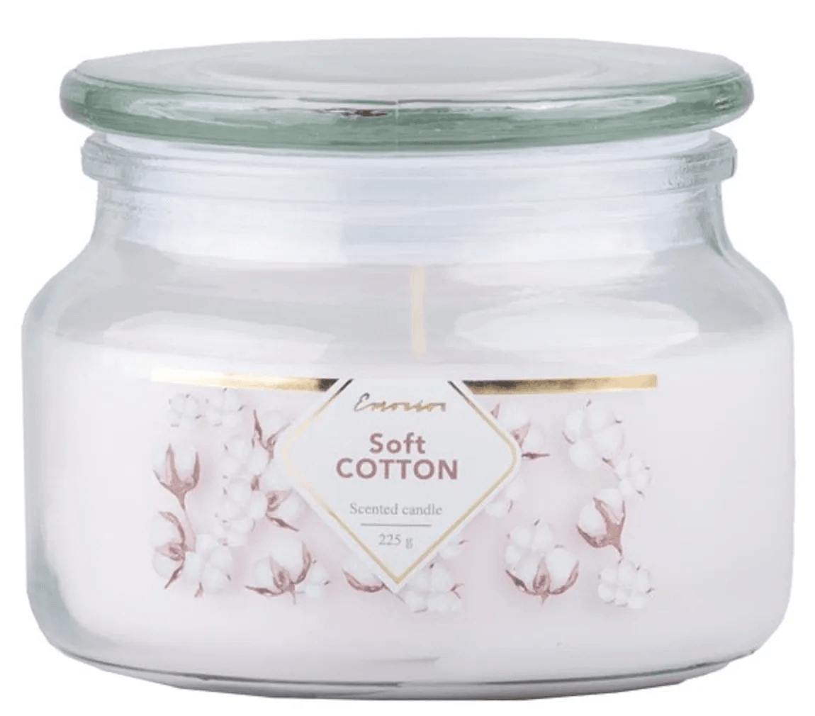 Emocio Vonná sviečka v skle s viečkom Soft Cotton 100 x 79 mm, 225 g ...