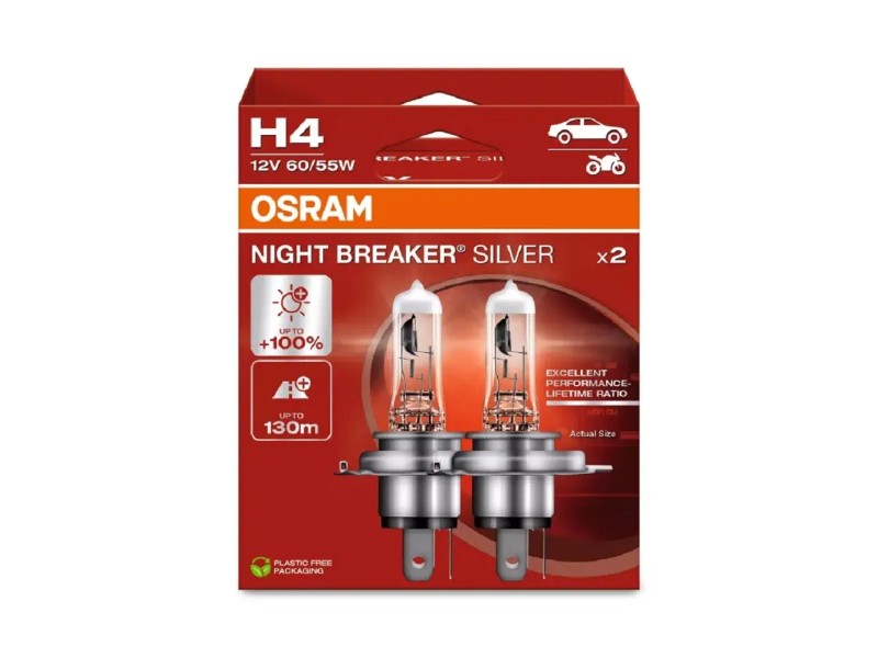 OSRAM Autožiarovka Night Breaker Silver (Next Gen) H4, 60/55W, 12V, 2ks ...