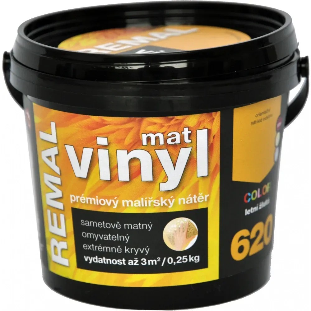 REMAL Vinyl COLOR Mat Prémiový maliarsky náter 620 letná žltá 250 g ...