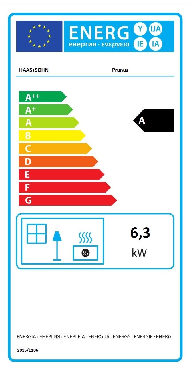 HAAS+SOHN Krbové kachle PRUNUS čierna 3-6,4 kW, 86,8 x 52 x 33 cm ...