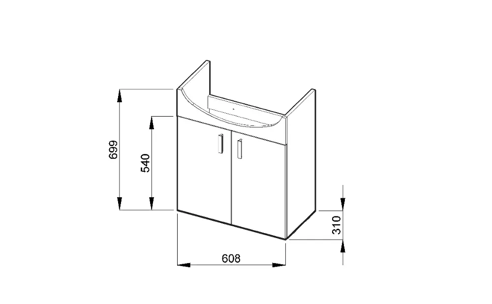 Jika Skrinka LYRA PLUS vr. umývadla 65 cm, biela nakúpiť v OBI