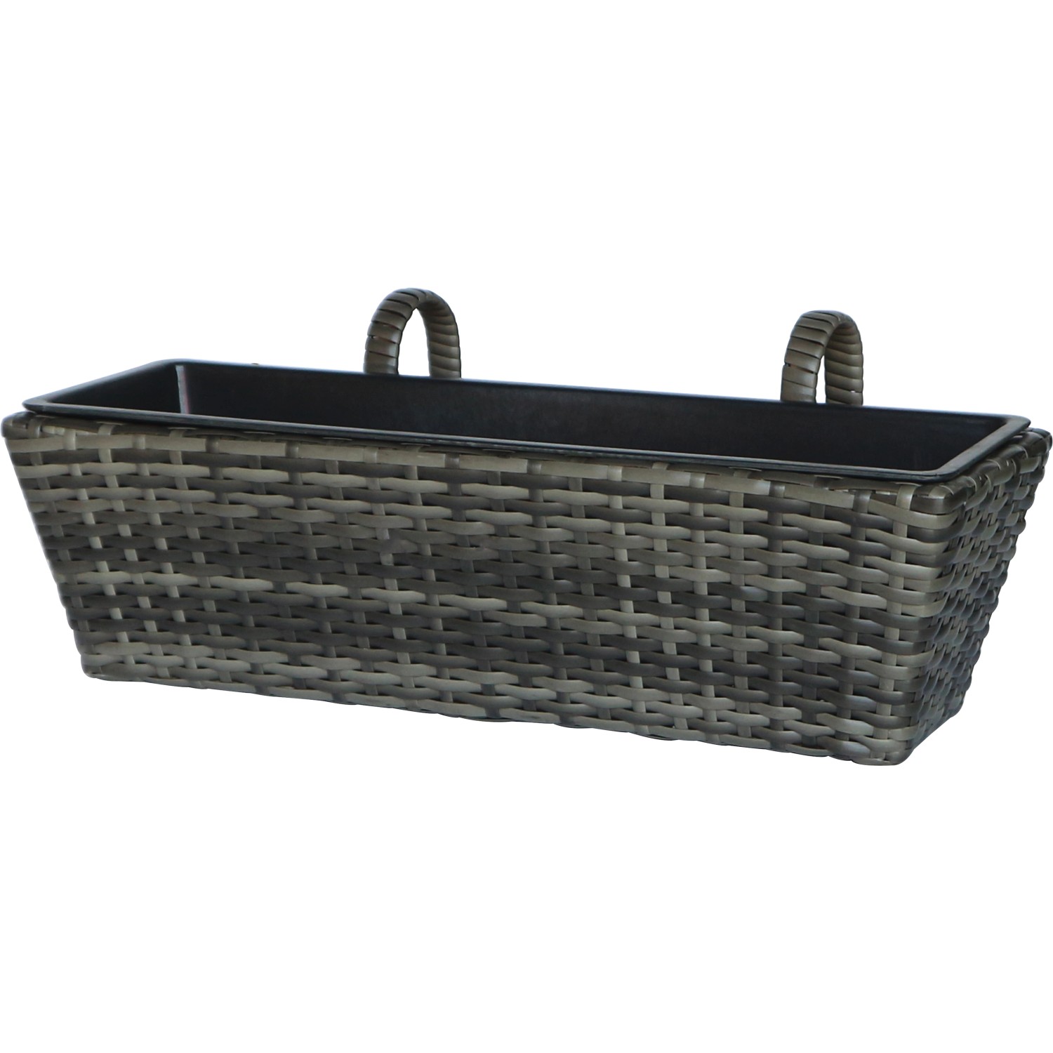 Závesný kvetináč z polyratanu tmavo hnedý mix 60 x 28 x 22 cm nakúpiť v OBI