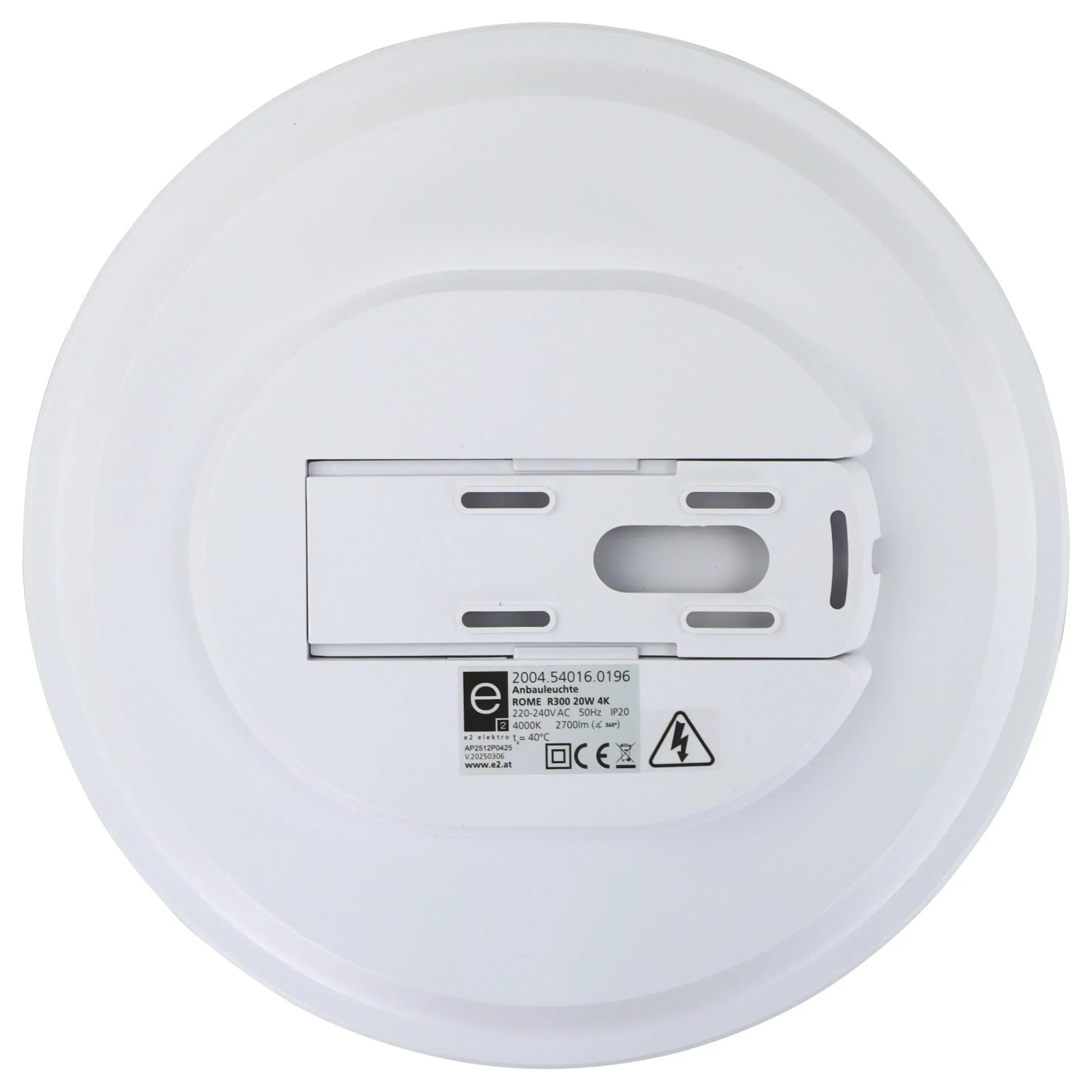 e2 elektro LED stropné svietidlo ROME, 20W, 2700lm, 4000K, IP20, pr. 30 ...