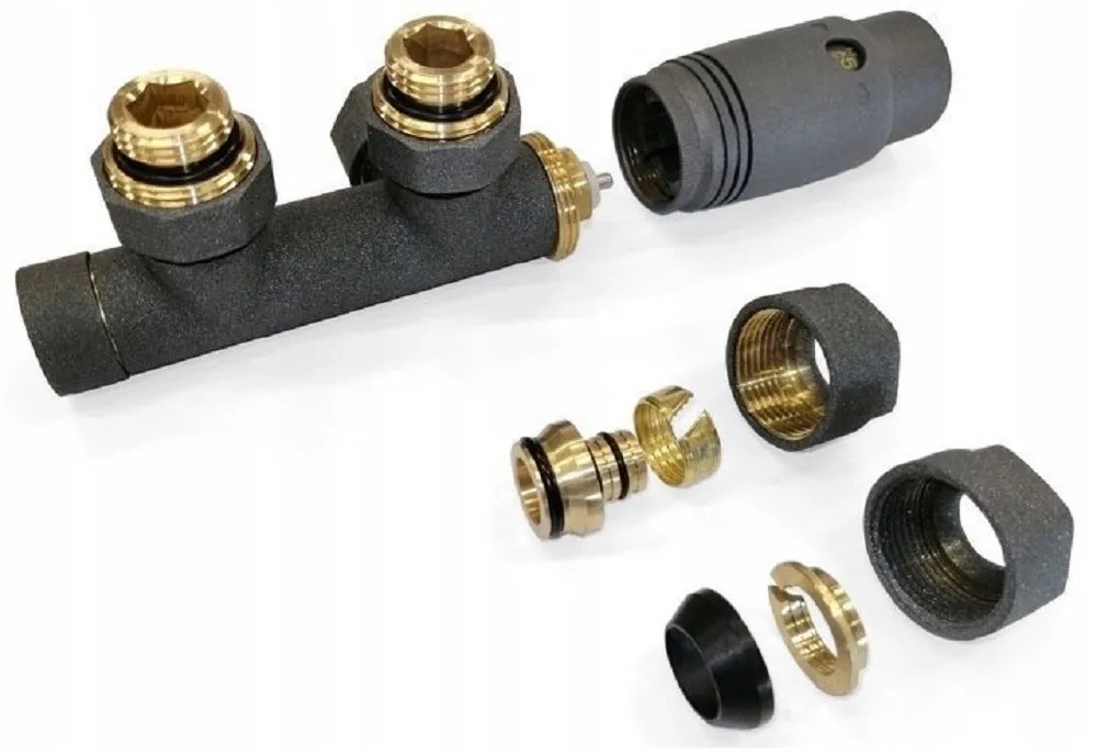 Invena Axiálny termostatický set Duoplex Prov 1/2", grafit