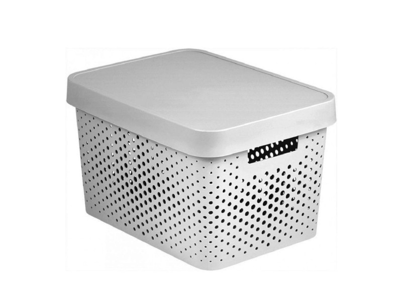 Curver Úložný box s vekom INFINITY dierovaný biely 17 l, 36 x 22 x 27 ...