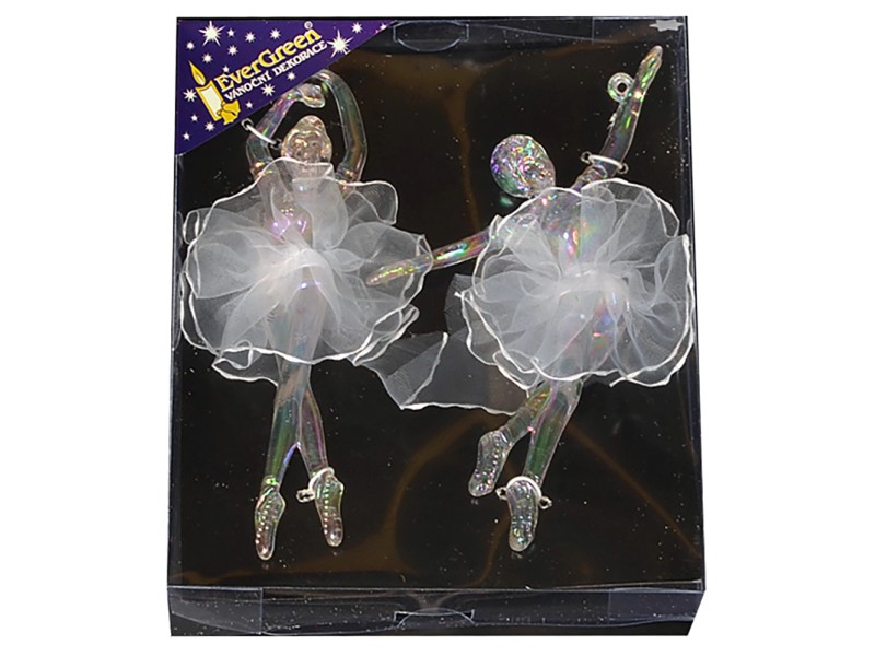 EverGreen Baletka ozdoba 2 ks, transparentná/biela, 14 cm nakúpiť v OBI