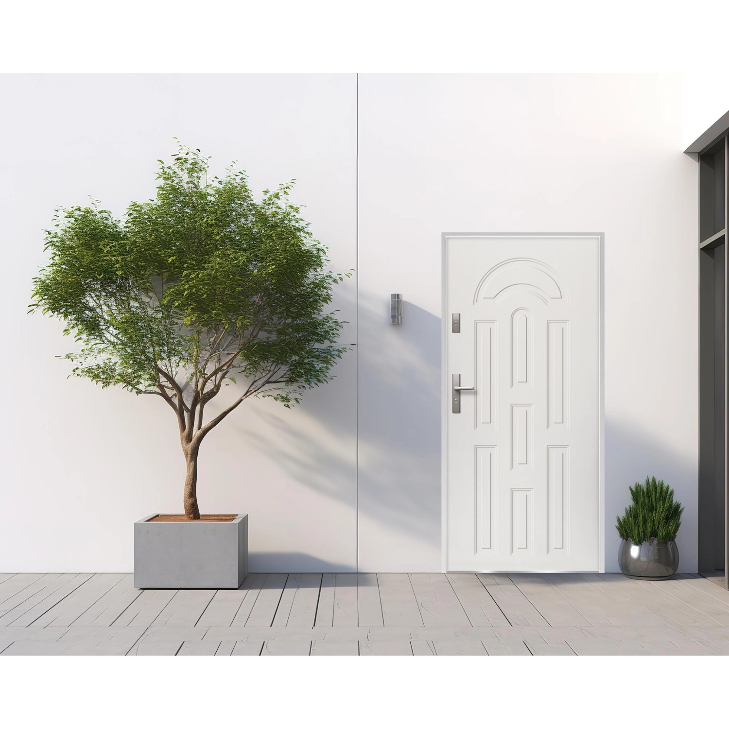 O.K. Doors Vonkajšie oceľové vchodové dvere AZZURO, biele, 90 P nakúpiť v OBI