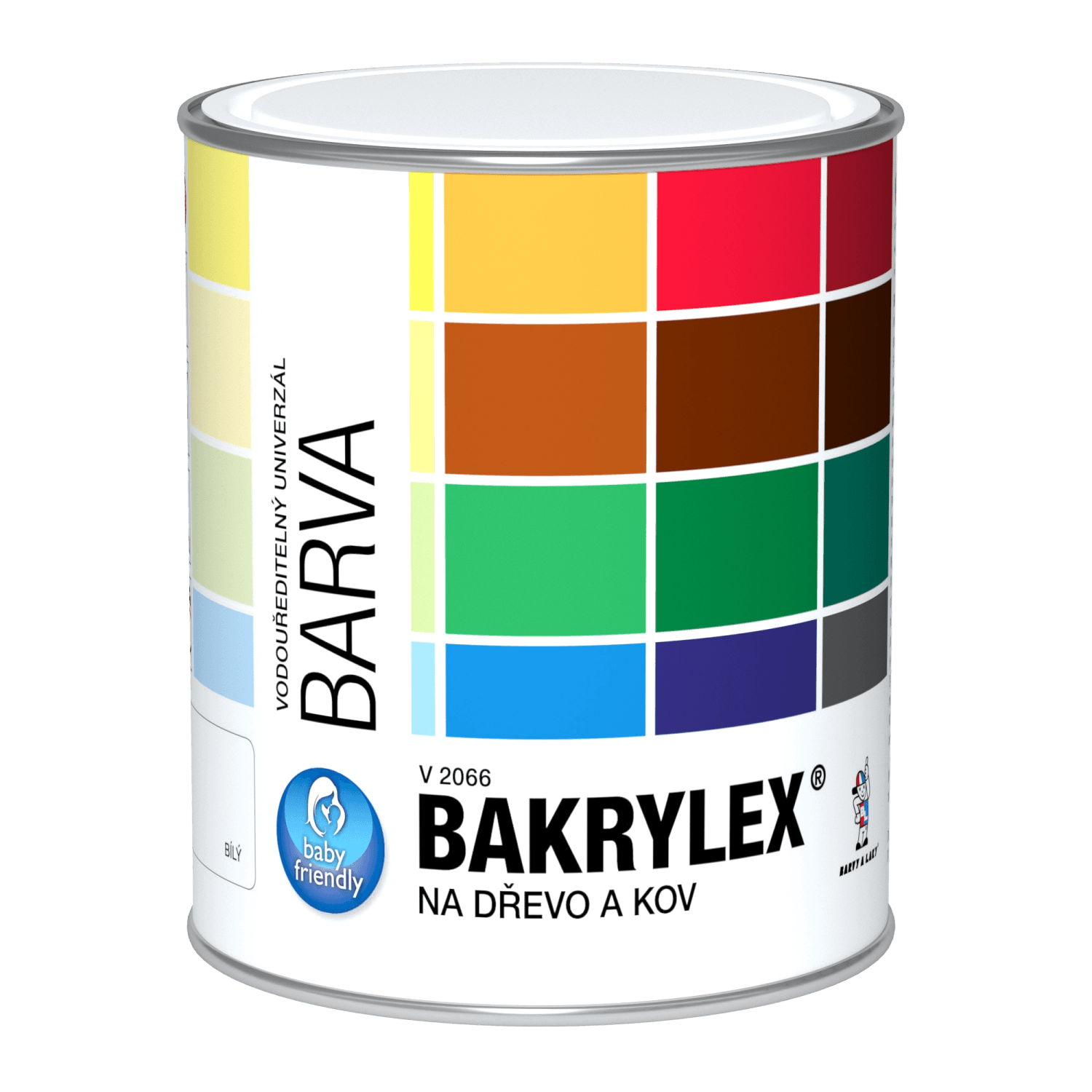 BAKRYLEX Farba na drevo a kov V2066 Univerzál lesk 1000 biela 700 g ...