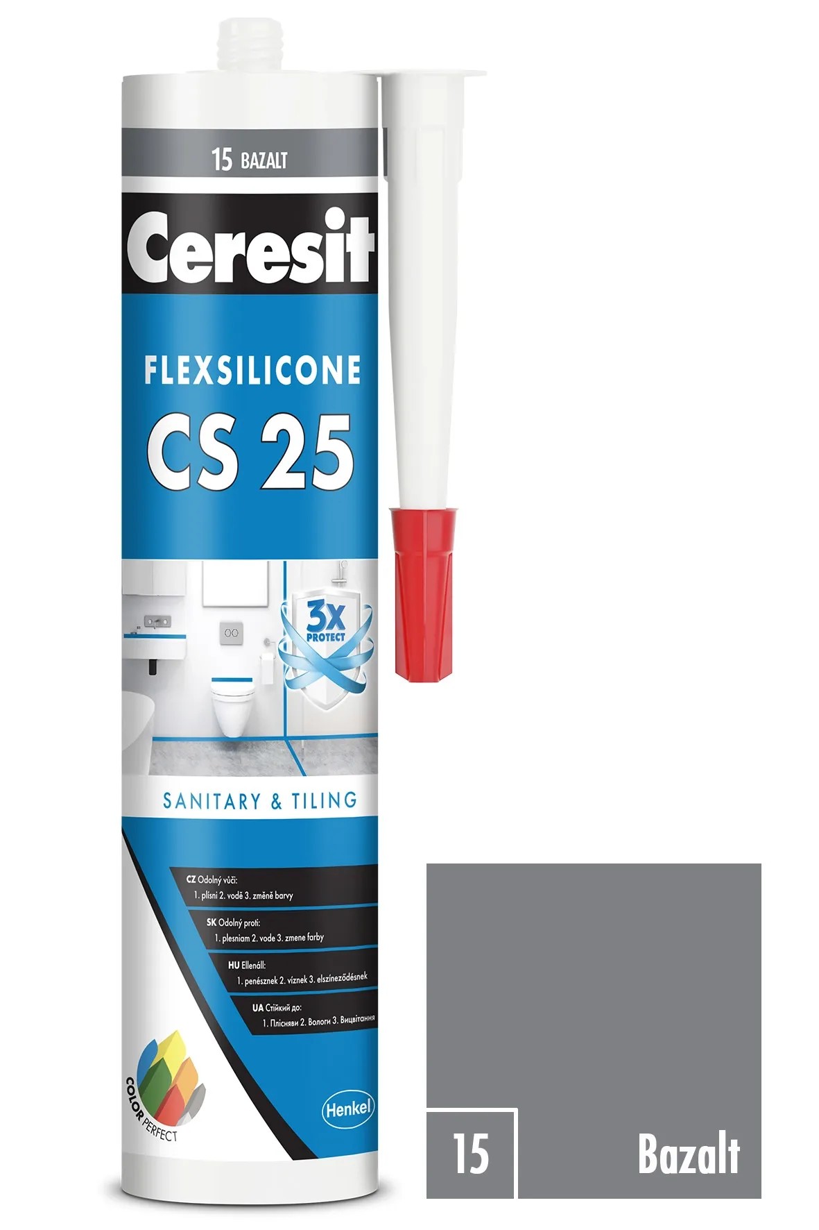 CERESIT CS 25 Sanitárny silikón 15 Bazalt 280 ml nakúpiť v OBI