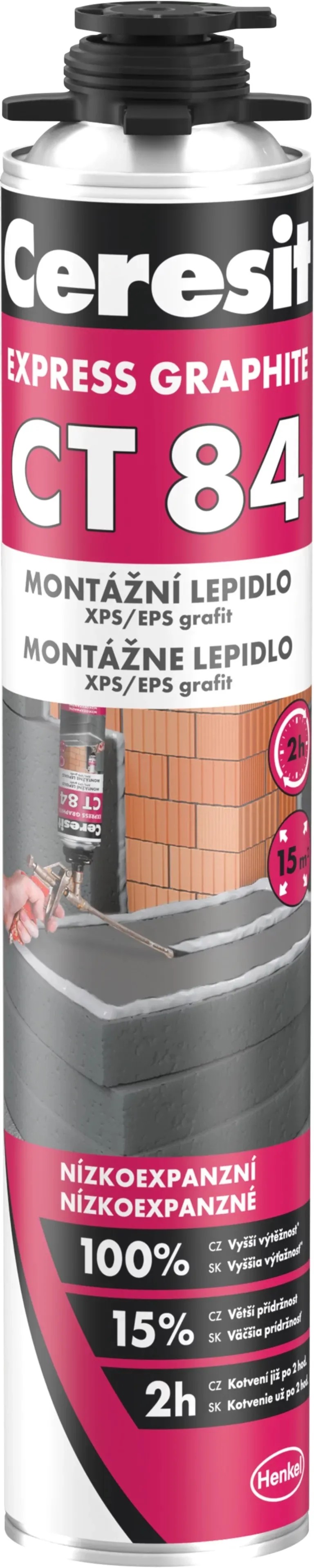 CERESIT CT 84 Express Graphite Polyuretánové montážne lepidlo 850 ml ...