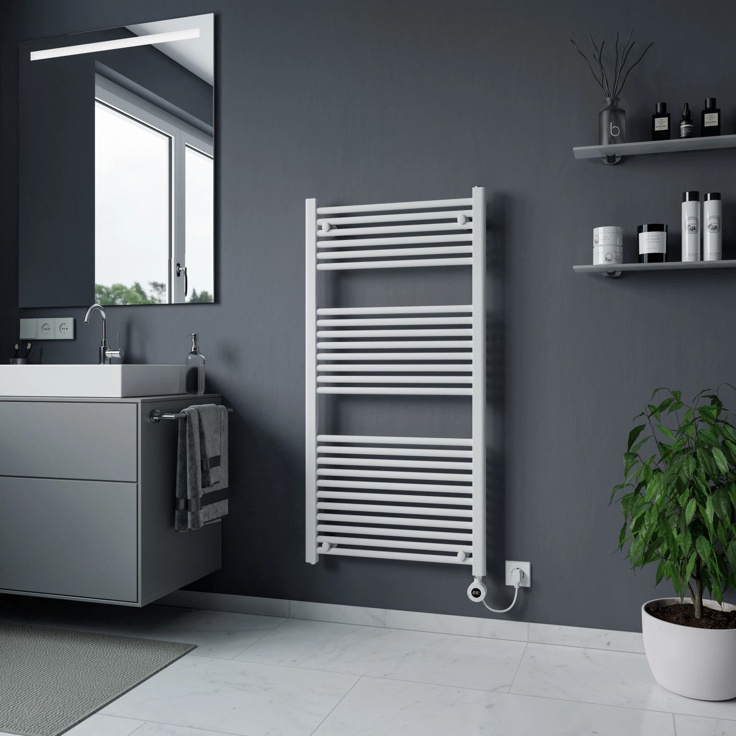 Azur Elektrický kúpeľňový radiátor Kitty Typ 6.1, 700W, biela, 120 x 60 ...