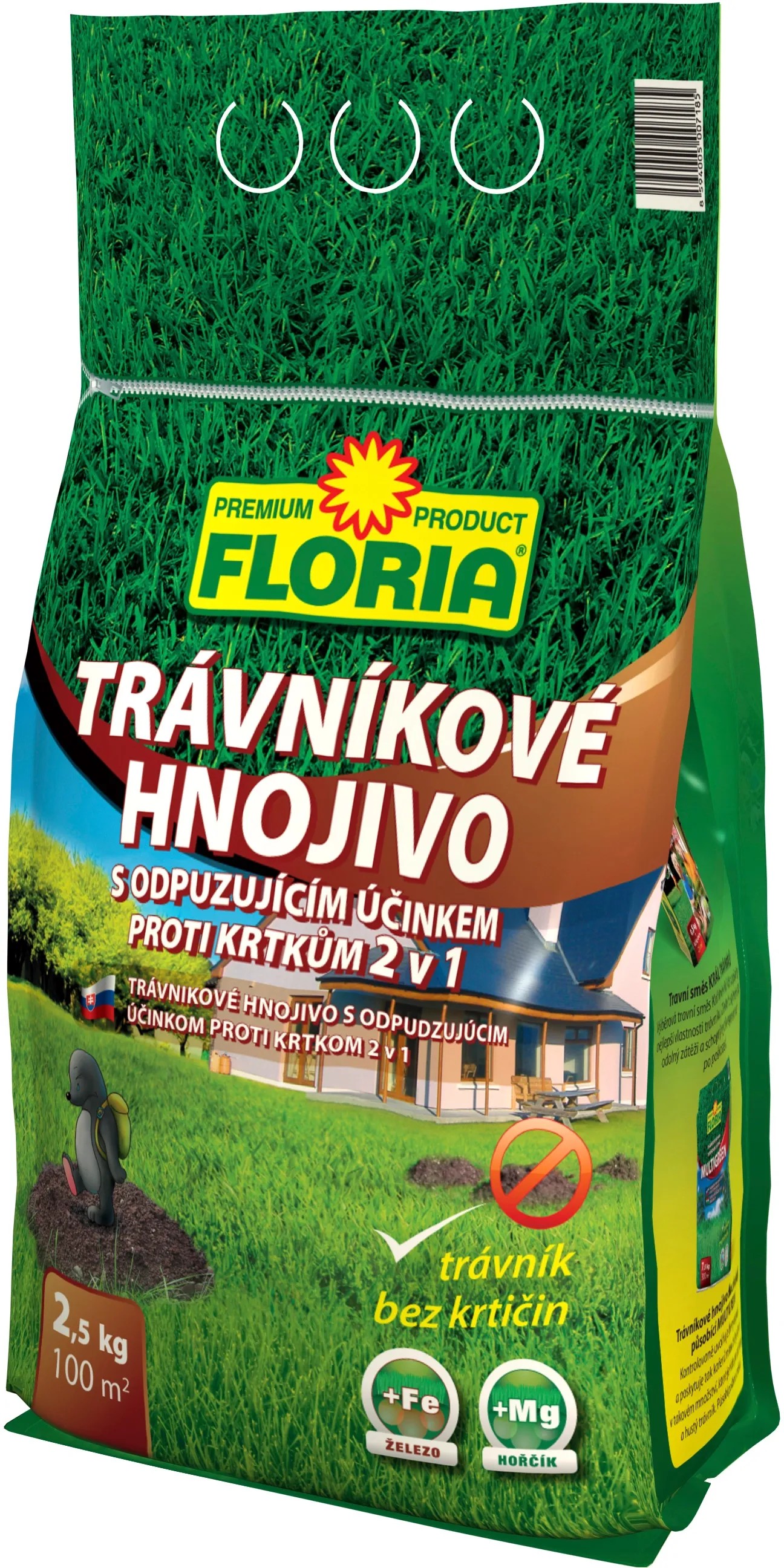Floria Hnojivo trávnikové s odpudzujúcim účinkom proti krtkom 2,5 kg ...