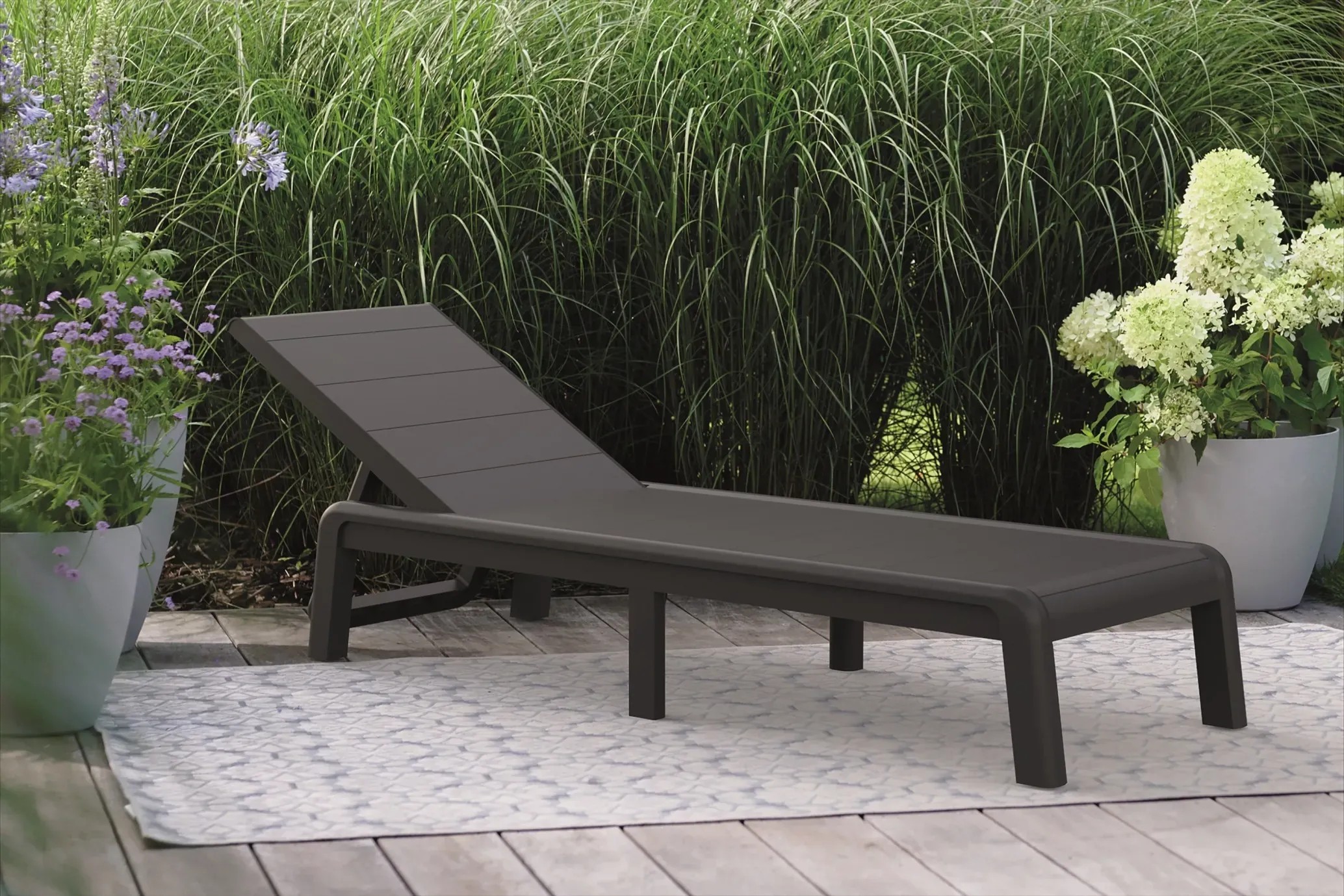 KETER Záhradné lehátko Formentera, grafitová, 58 x 187,5 x 29 cm ...