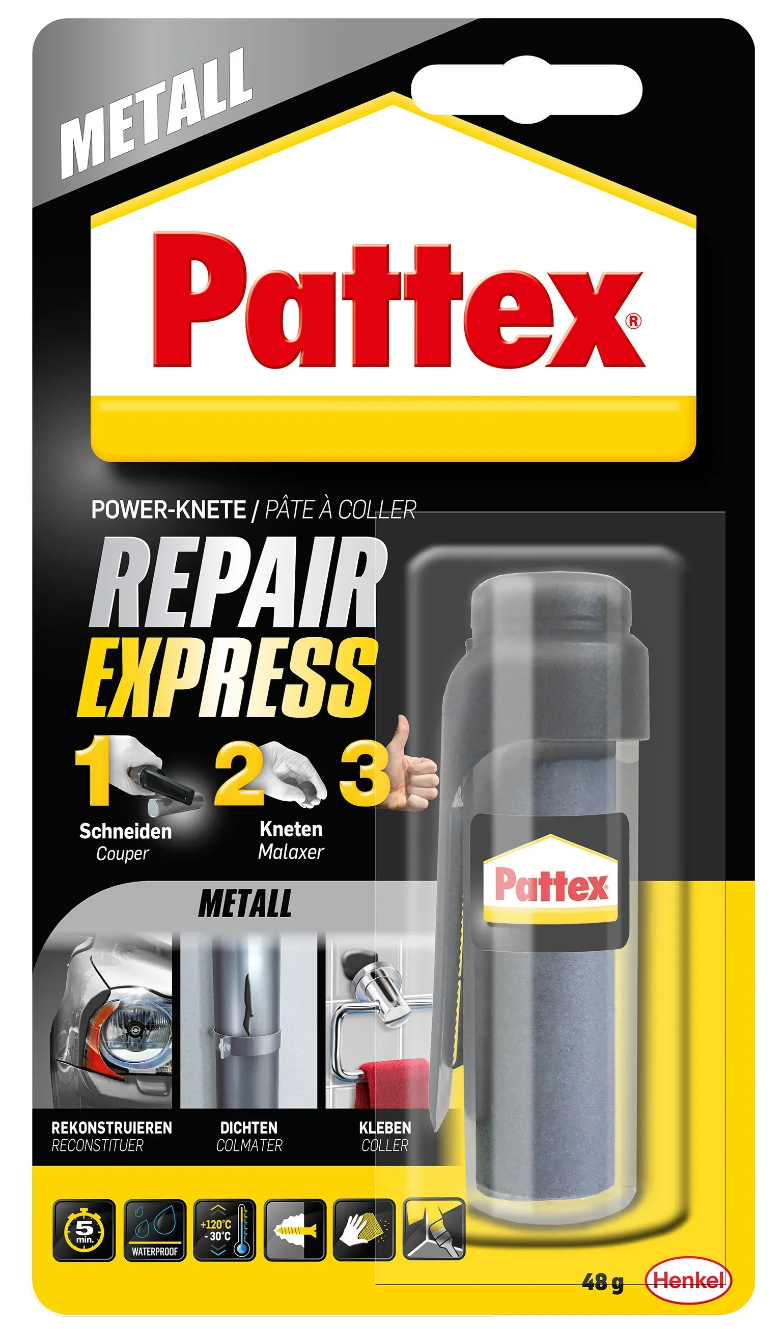 Pattex Repair Express Metal hmota na opravy 48 g nakúpiť v OBI