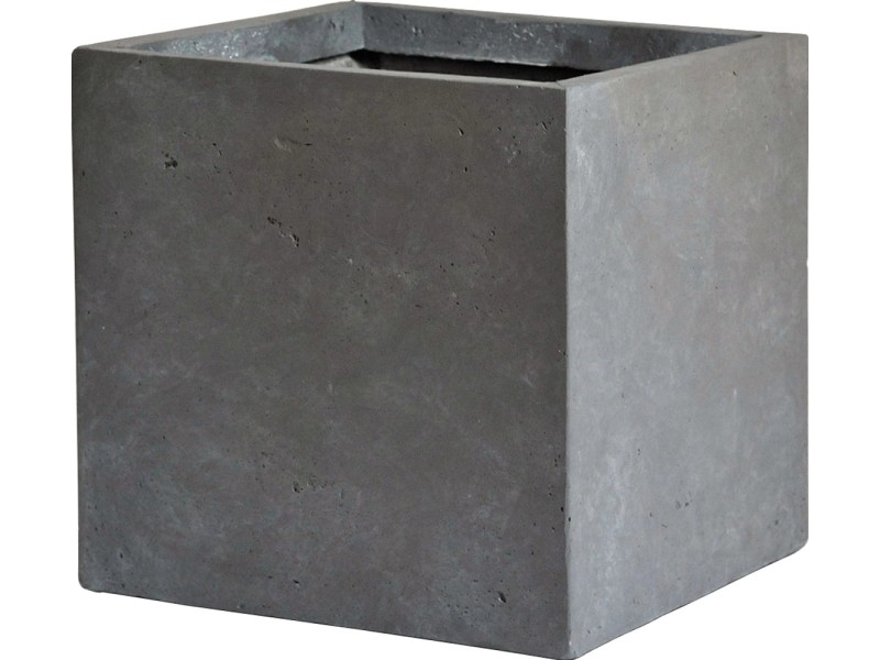 Mega Collections Kvetináč Clayfibre Cubi autentická sivá 34 x 34 x 30 ...