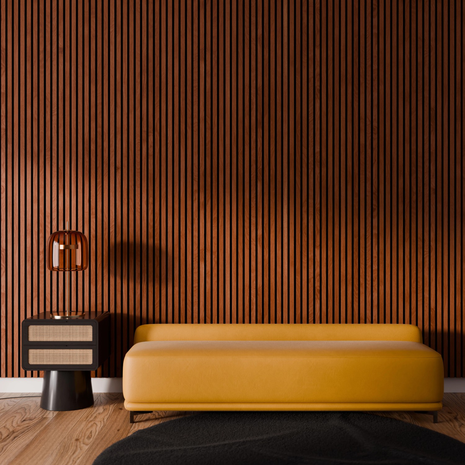 Denpanels Akust. panel WOOD Orech olej. čierna MDF čierna plsť, 240 x ...