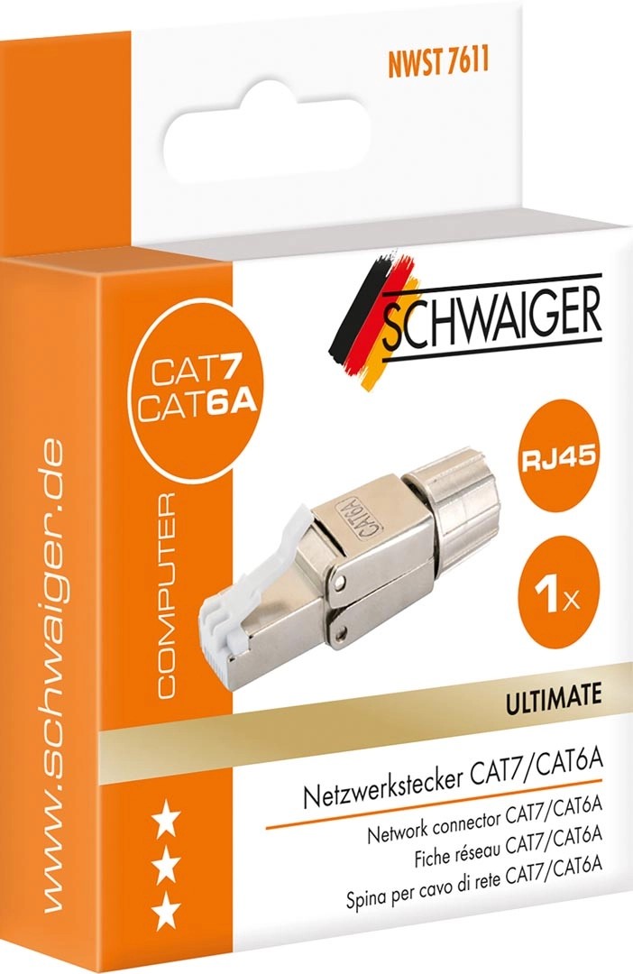 Schwaiger Kovový sieťový konektor CAT7/CAT6A, 1xRJ45 nakúpiť v OBI