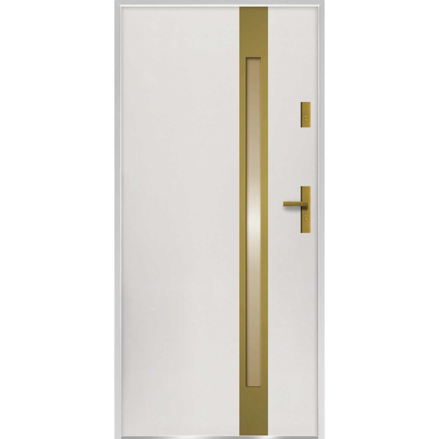 O.K. DOORS Oceľové vchodové dvere TEMIDAS INOX GOLD P55 biele 90 Ľ nakúpiť v OBI