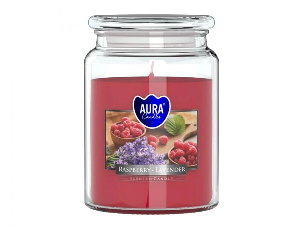 AURA CANDLES Sviečka vonná v skle Raspberry- White Lavender 500 g nakúpiť v OBI