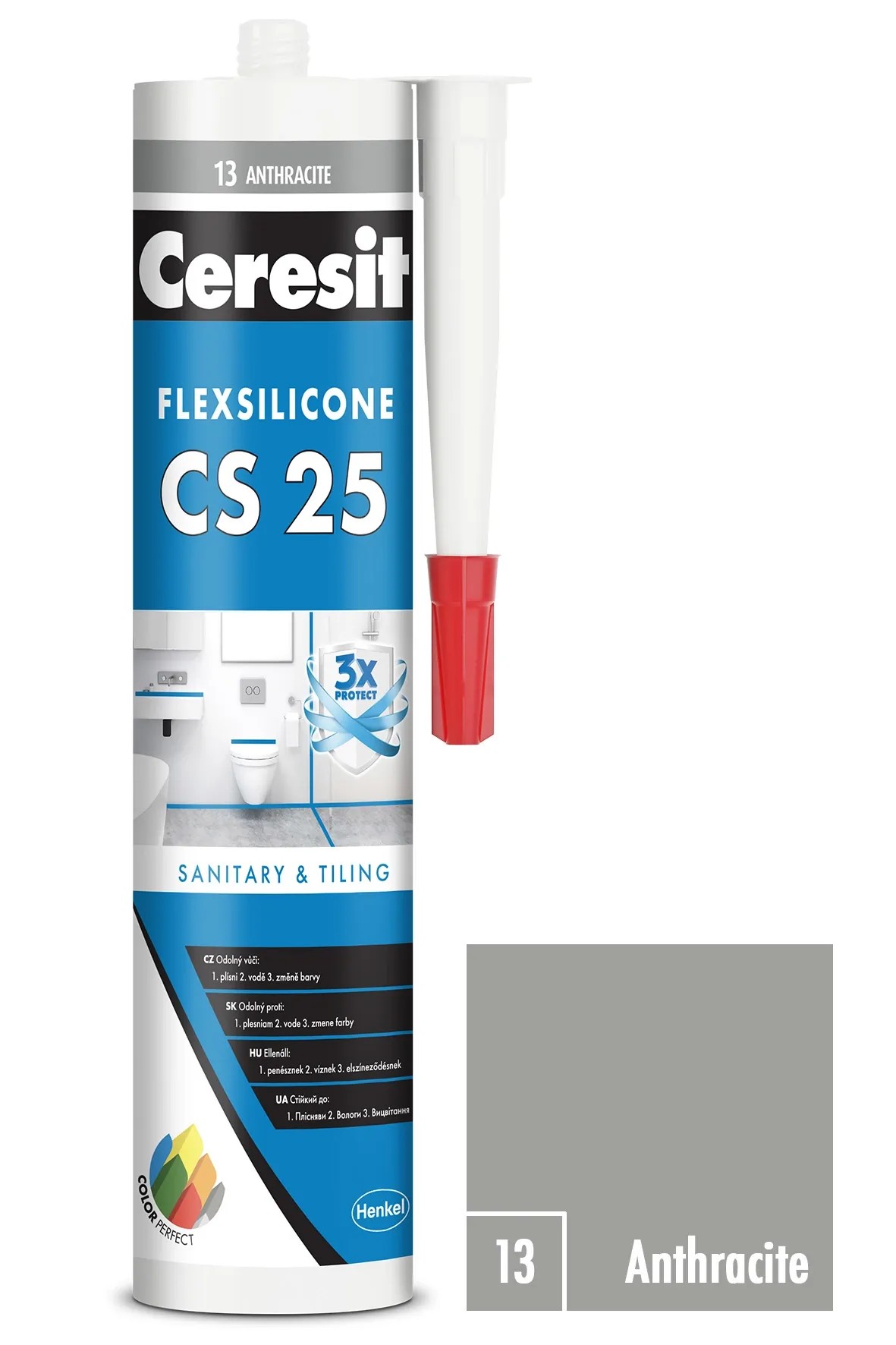 CERESIT CS 25 Sanitárny silikón 13 Anthracite 280 ml