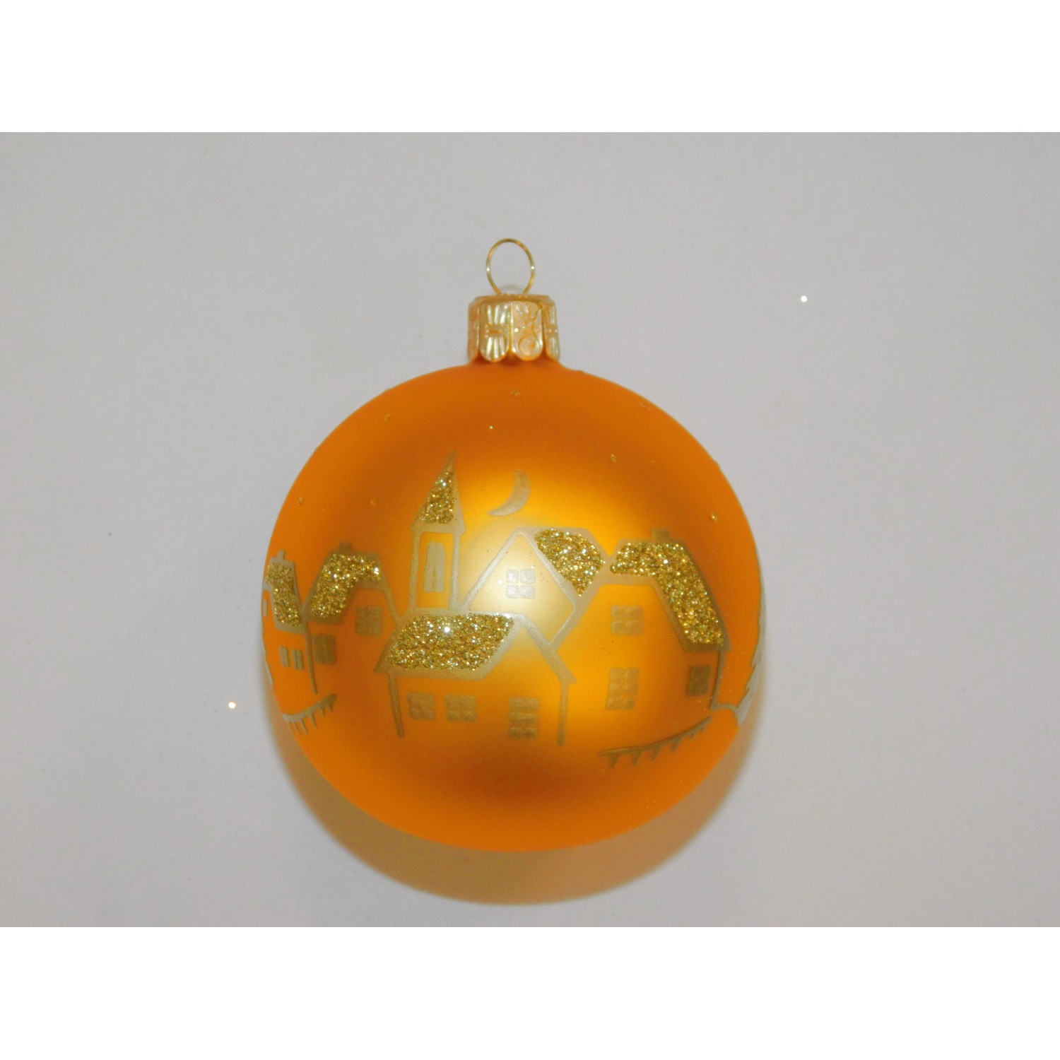 ONREX Vianočná ozdoba sklenená guľa zlatá dedina pr. 8 cm nakúpiť v OBI