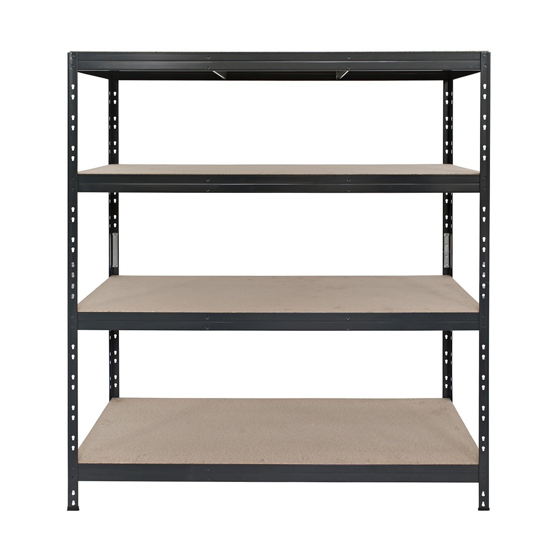 AR Shelving Kovový regál RIVET antracitový, 4 police, 250 kg, 180 x 150 ...