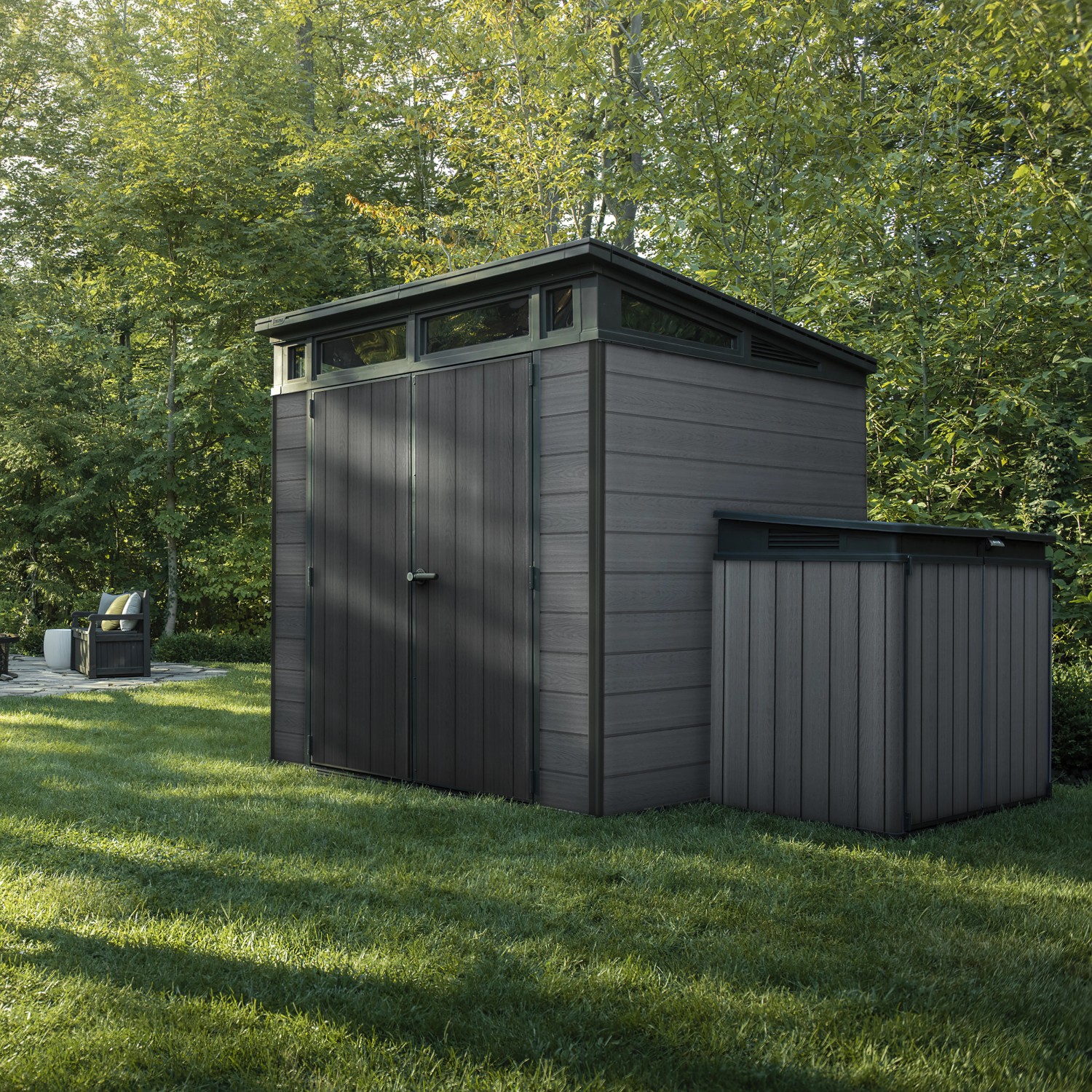 Keter Plastový záhradný domček Cortina 7x7, sivá, 216 x 218 x 226 cm nakúpiť v OBI