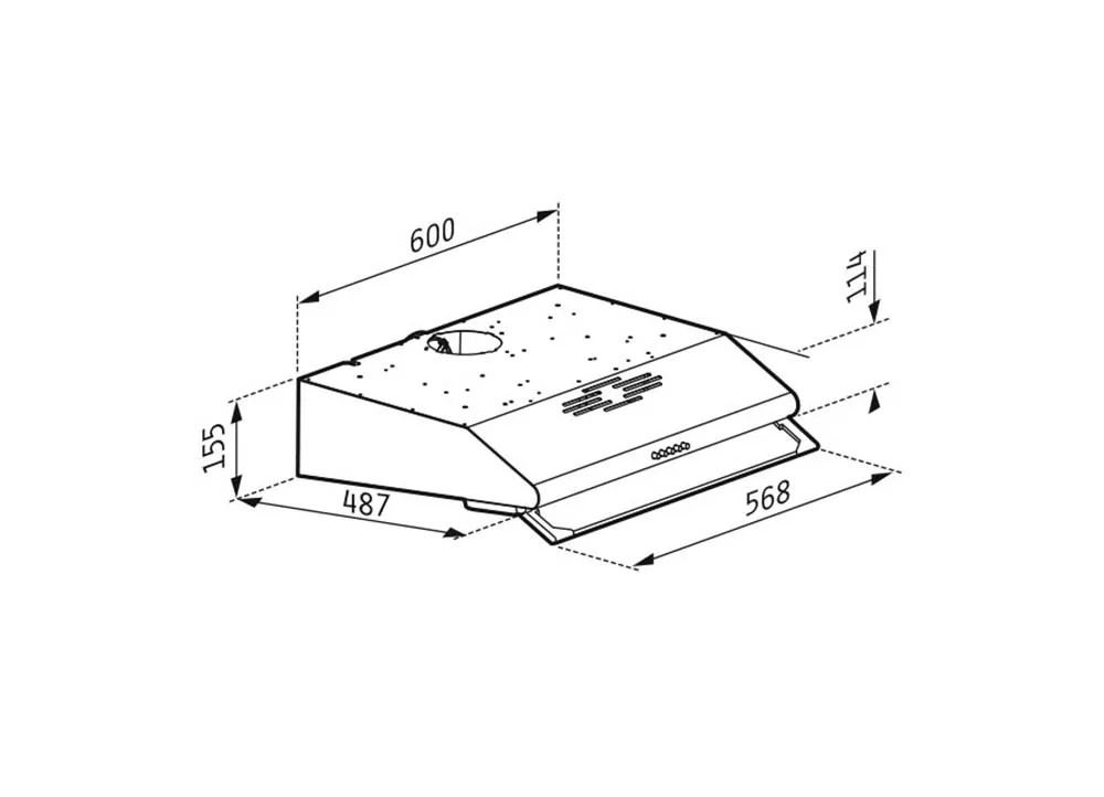 PYRAMIS Podstavný digestor STANDARD biely 110 W 15,5 x 60 x 48,7 cm ...
