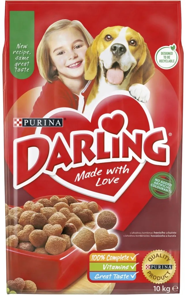 Purina Granule pre psov Darling hovädzie mäso a zelenia, 10 kg nakúpiť ...