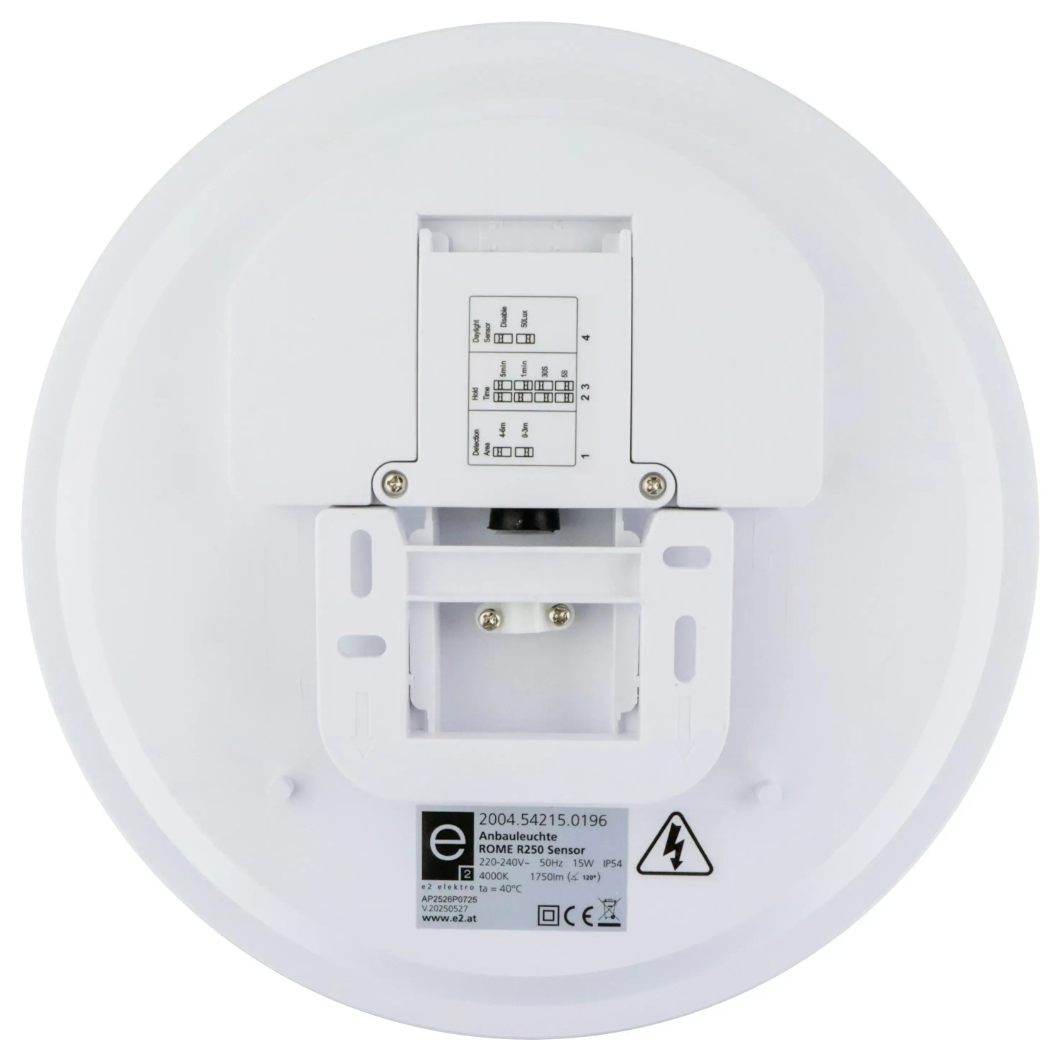 e2 elektro LED stropné svietidlo ROME SENZOR 15W 2000lm 4000K IP54 pr ...