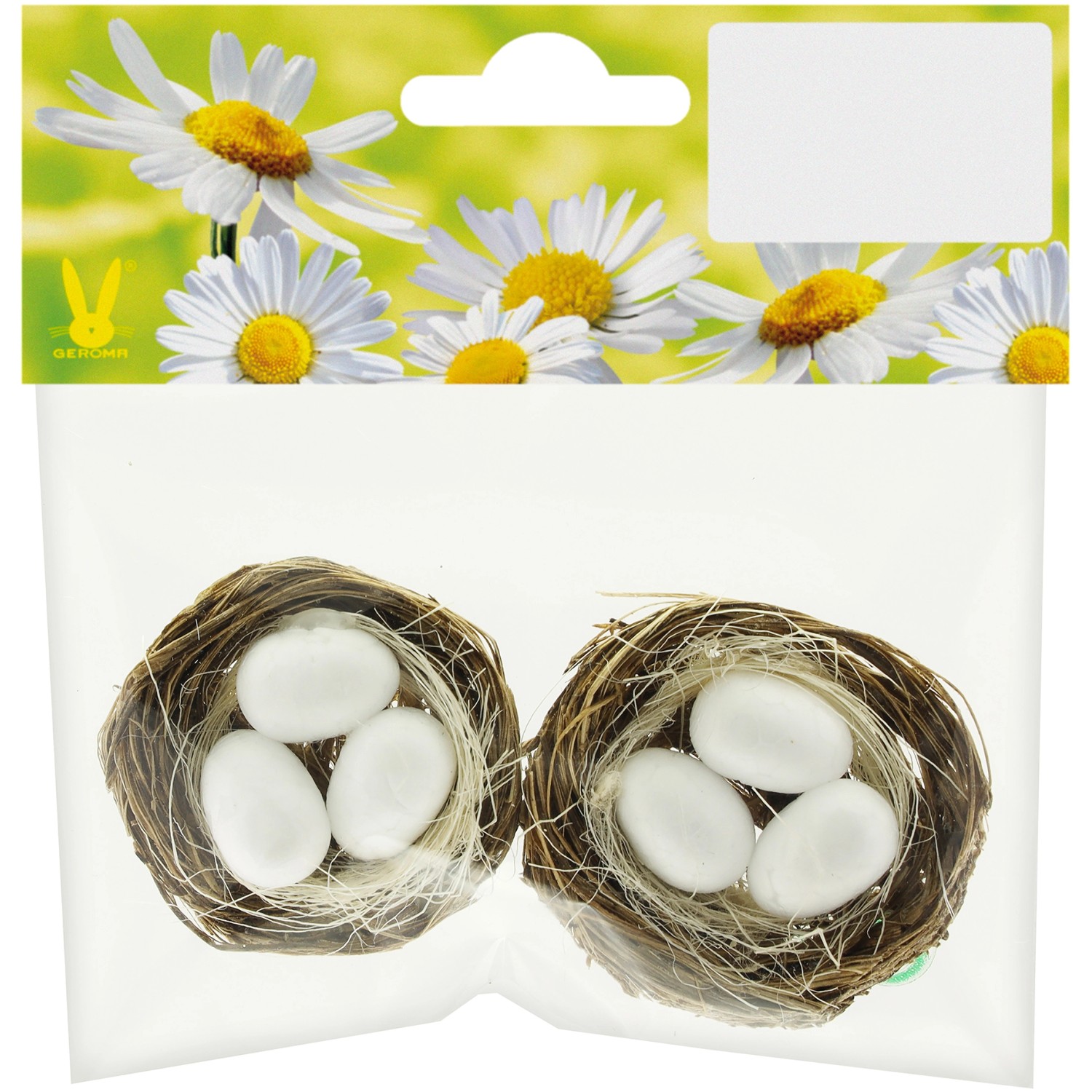 Slamené hniezda s 3 vajíčkami, pr. 5 cm, 2 ks nakúpiť v OBI