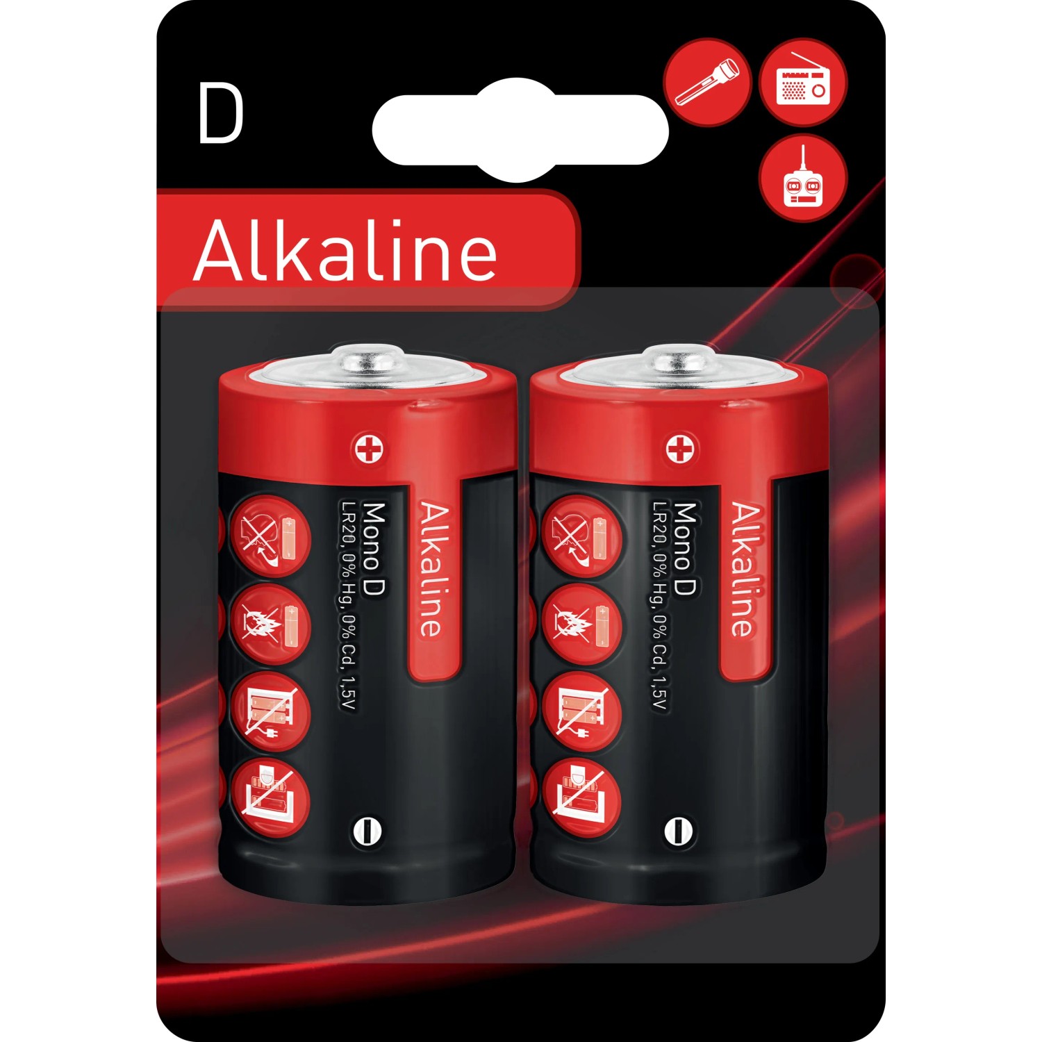 VLC Alkalické batérie Mono D LR20 1,5 V, 2 ks