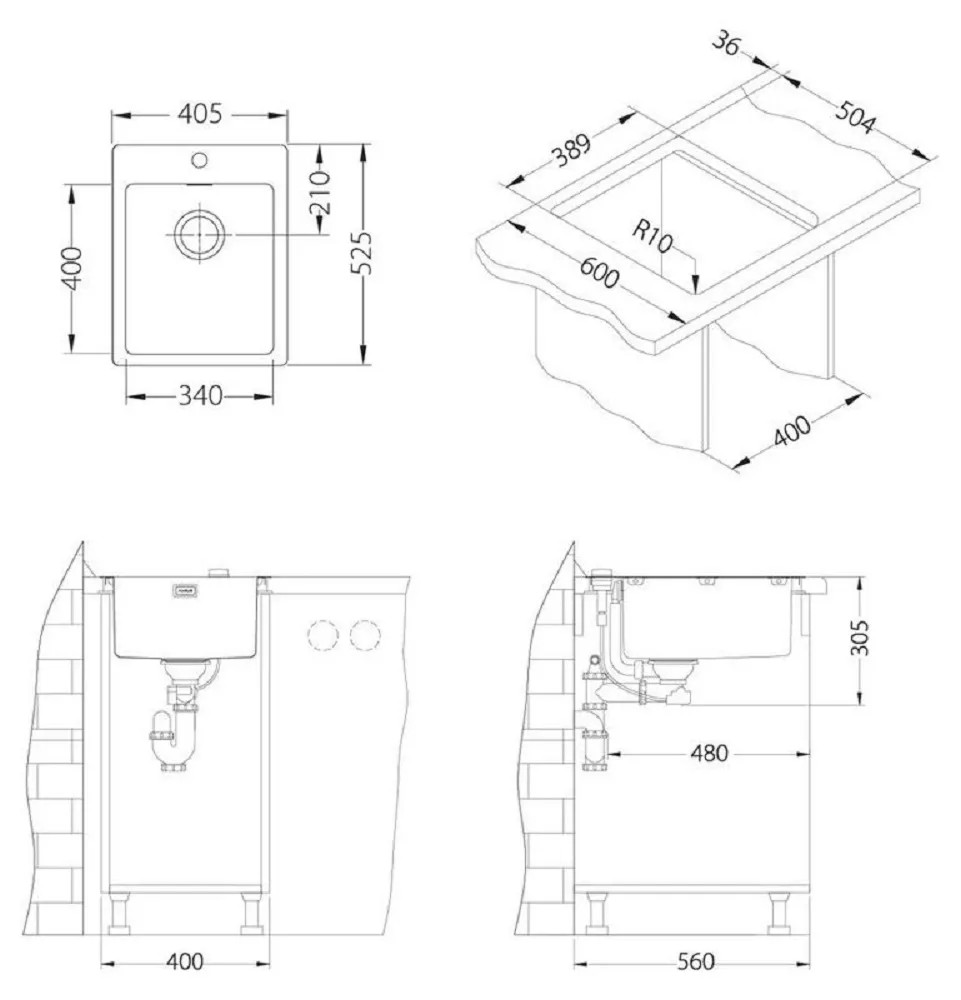 Alveus Nerezový drez Pure 10 FS, 40,5 x 52,5 cm nakúpiť v OBI
