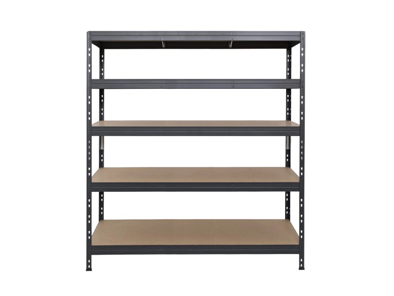 AR Shelving Kovový regál RIVET antracitový, 5 políc, 250 kg, 180 x 150 ...